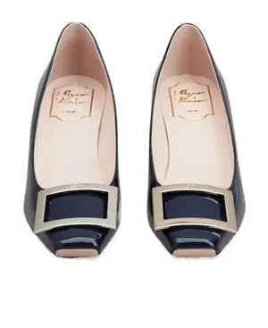 ROGER VIVIER Trompette Embellished Buckle Pumps - Blue