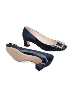 ROGER VIVIER Trompette Embellished Buckle Pumps - Blue