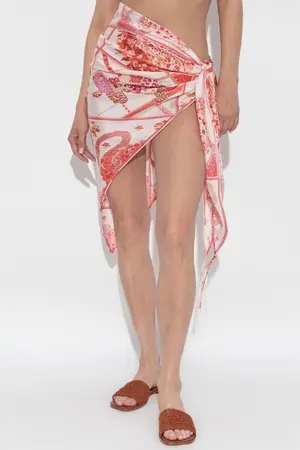 FERRAGAMO Printed Lace-up Beach Dress