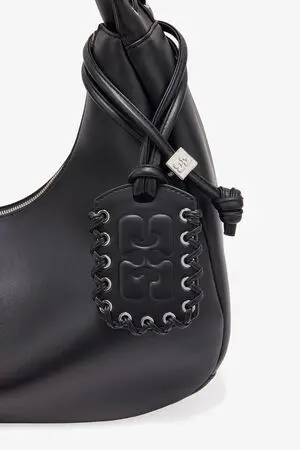 GANNI Medium Laces Hobo Bag - Black