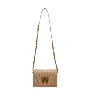 Pinko Classic Love Bag Click Foldover Crossbody Bag - Brown