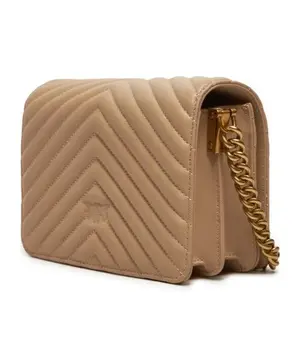 Pinko Classic Love Bag Click Foldover Crossbody Bag - Brown
