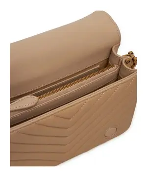Pinko Classic Love Bag Click Foldover Crossbody Bag - Brown