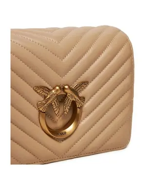 Pinko Classic Love Bag Click Foldover Crossbody Bag - Brown