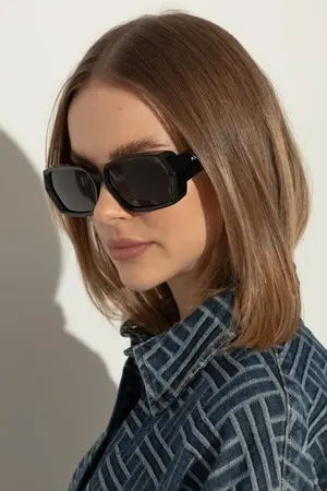 Alaïa Geometric Rectangular Sunglasses
