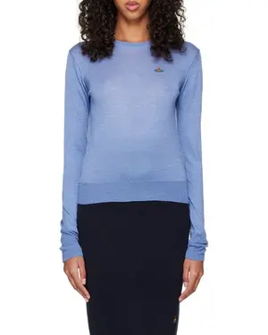 VIVIENNE WESTWOOD Orb Embroidered Knit Jumper - Blue