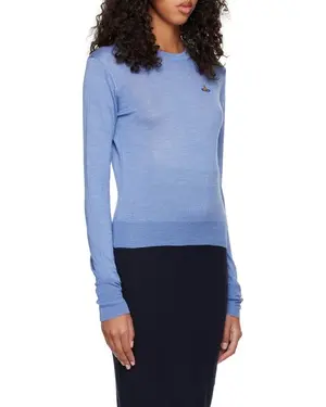 VIVIENNE WESTWOOD Orb Embroidered Knit Jumper - Blue