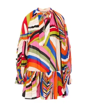 Emilio Pucci Iride-printed Ruffled Trim Mini Dress - Multicolor