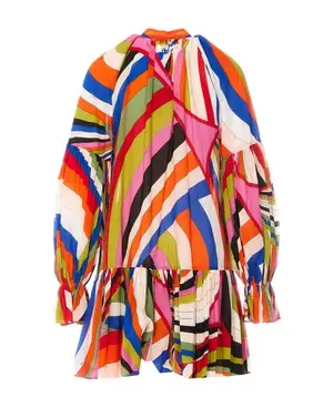 Emilio Pucci Iride-printed Ruffled Trim Mini Dress - Multicolor