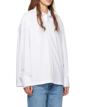 Alexander Wang Logo Embroidered Buttoned Shirt - White