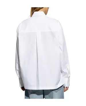 Alexander Wang Logo Embroidered Buttoned Shirt - White