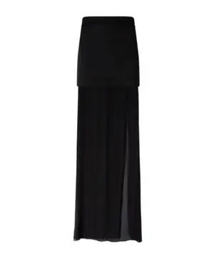 Pinko Layered Maxi Skirt With Side Slit