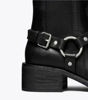 Tory Burch Buckle-strap Ring Detail Ankle Boots - Black
