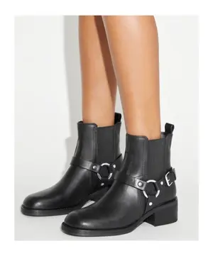 Tory Burch Buckle-strap Ring Detail Ankle Boots - Black