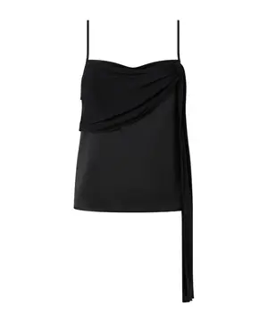 Pinko Sleeveless Satin Vest Top With Draped Georgette Overlay