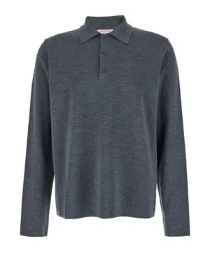 Valentino Garavani Long-sleeved Knitted Polo Shirt