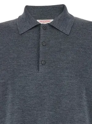 Valentino Garavani Long-sleeved Knitted Polo Shirt