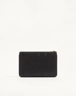 Valentino Garavani Vlogo Signature Clutch In Moiré Fabric