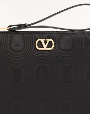 Valentino Garavani Vlogo Signature Clutch In Moiré Fabric