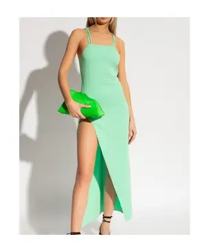 Attico Fujiiko Strappy Midi Dress With Slits - Green