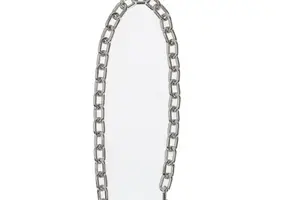 Rabanne Silver Xl Link Necklace With T-button Pendant - Gray