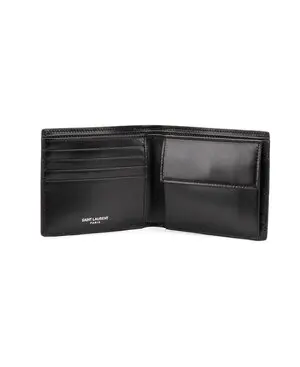 Saint Laurent Monogram Logo Plaque Bi-fold Wallet