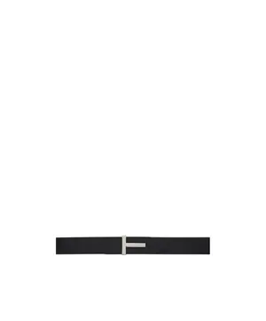 TOM FORD Reversible T-logo Leather Belt - Deep Navy/black