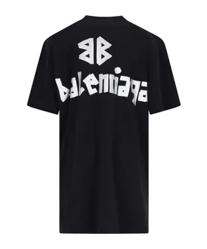 Balenciaga Tape Type Oversized T-shirt - Black