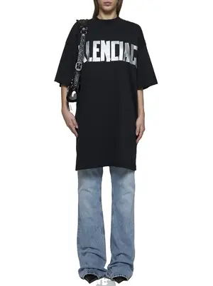 Balenciaga Tape Type Oversized T-shirt - Black
