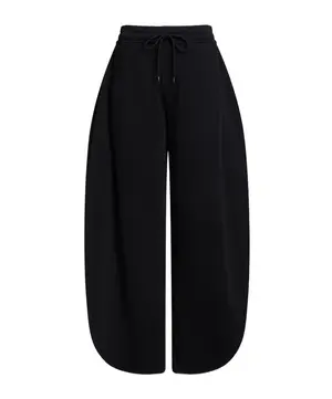 Alaïa Petal Drawstring Joggers With Slit Leg - Black