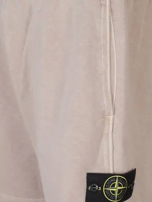 Stone Island Logo Patch Old Effect Shorts - Nude