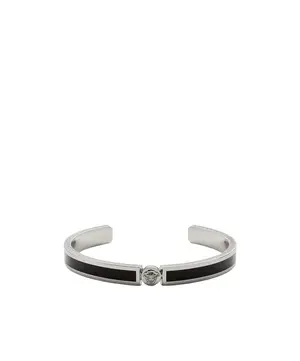 Versace Medusa Engraved Greca Cuff Bracelet - Gray