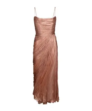 MARIA LUCIA HOHAN Ruched Pleated Gown - Brown