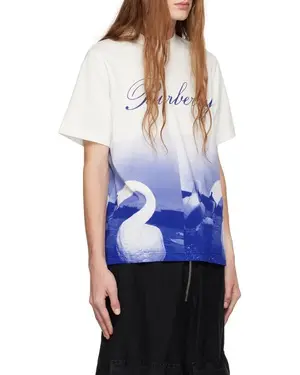 Burberry Swan Print Cotton T-shirt