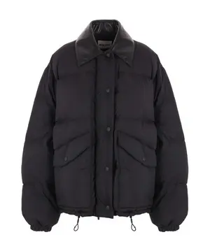 Miu Miu Technical Pongé Cropped Down Jacket - Black