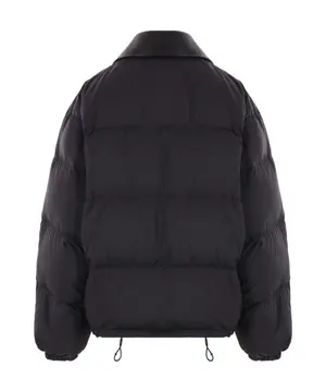 Miu Miu Technical Pongé Cropped Down Jacket - Black