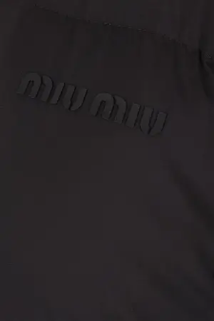Miu Miu Technical Pongé Cropped Down Jacket - Black