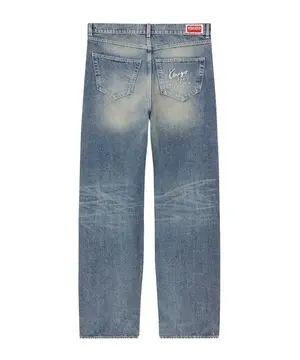 Kenzo Creations Asagao Straight Fit Jeans - Gray