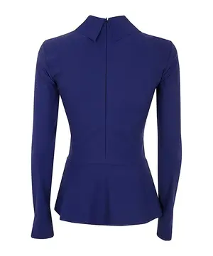 Chiara Boni La Petite Robe Asymmetrical Peplum Top With Lapels