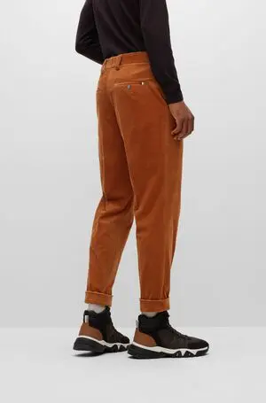 Hugo Boss Logo Corduroy Pleated Pants