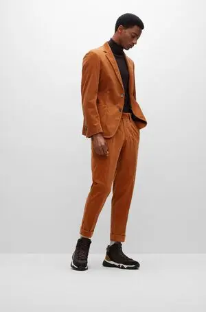 Hugo Boss Logo Corduroy Pleated Pants