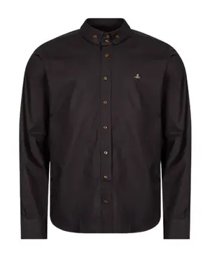 VIVIENNE WESTWOOD Orb-embroidered Poplin Shirt - Black
