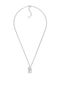 Dior Plate Pendant Necklace - Silver