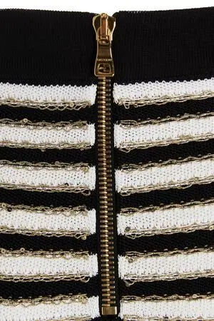 Balmain Buttoned Knit High-waisted Skirt