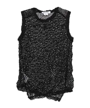 Comme Des Garçons Sleeveless Round Neck Top - Black
