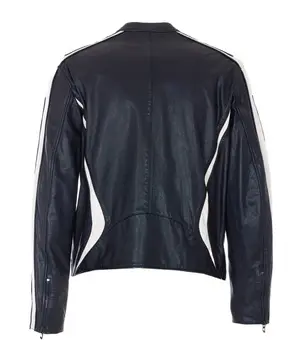 DIESEL® Zip-up Leather Jacket - Black