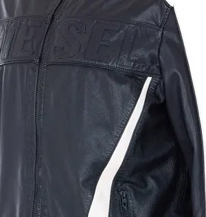 DIESEL® Zip-up Leather Jacket - Black