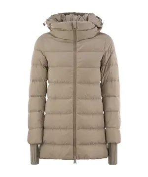 Herno Zip-up Hooded Down Jacket - Nude