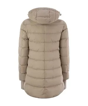 Herno Zip-up Hooded Down Jacket - Nude