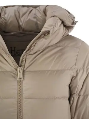 Herno Zip-up Hooded Down Jacket - Nude